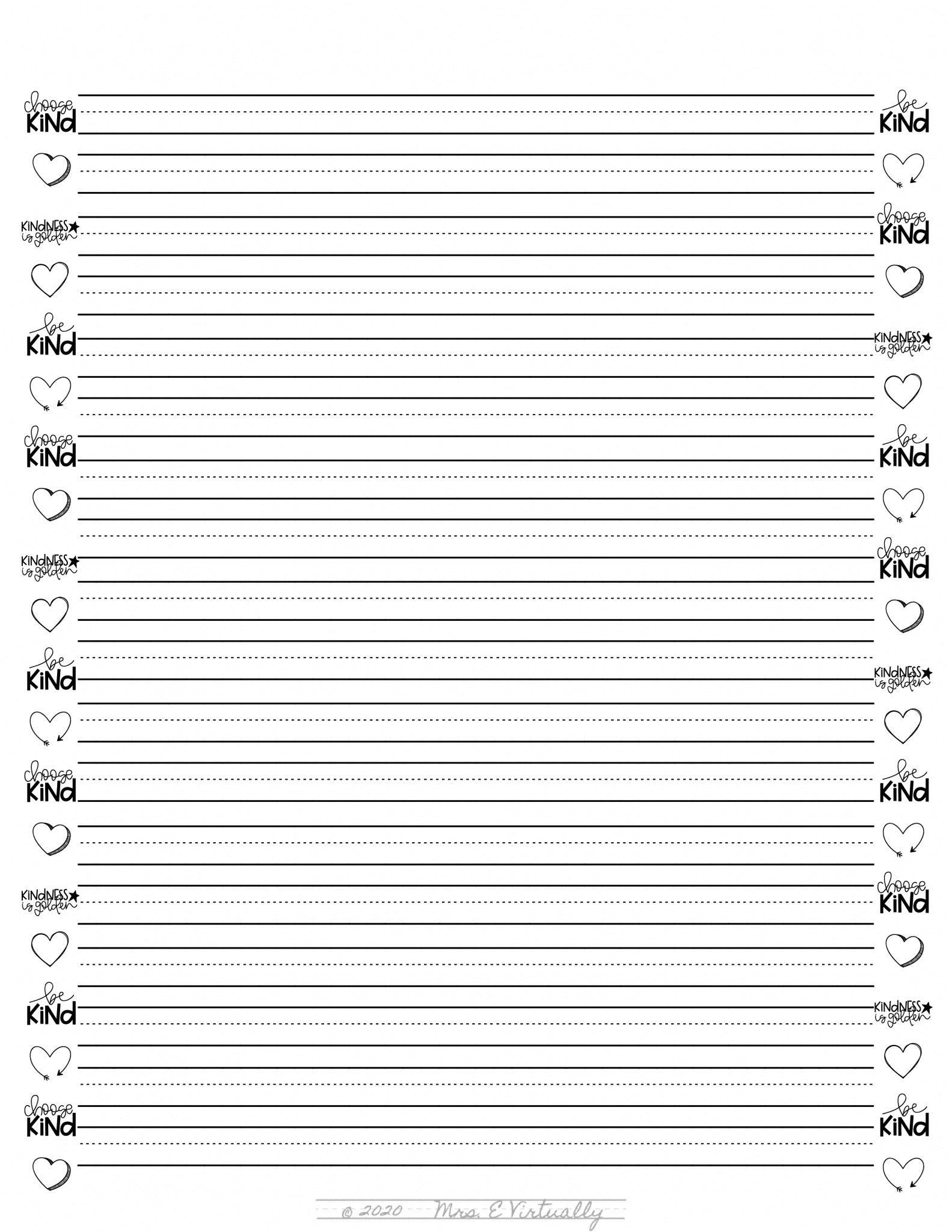 Printable Primary Lined Writing Paper-All Seasons Themes