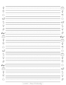 Primary Lined Writing Paper Printable-Summer Themed • Mrs E Virtually